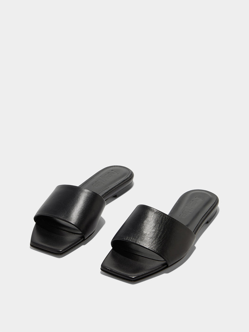 Aeyde | ANNA Hazelnut Leather Flat Slide