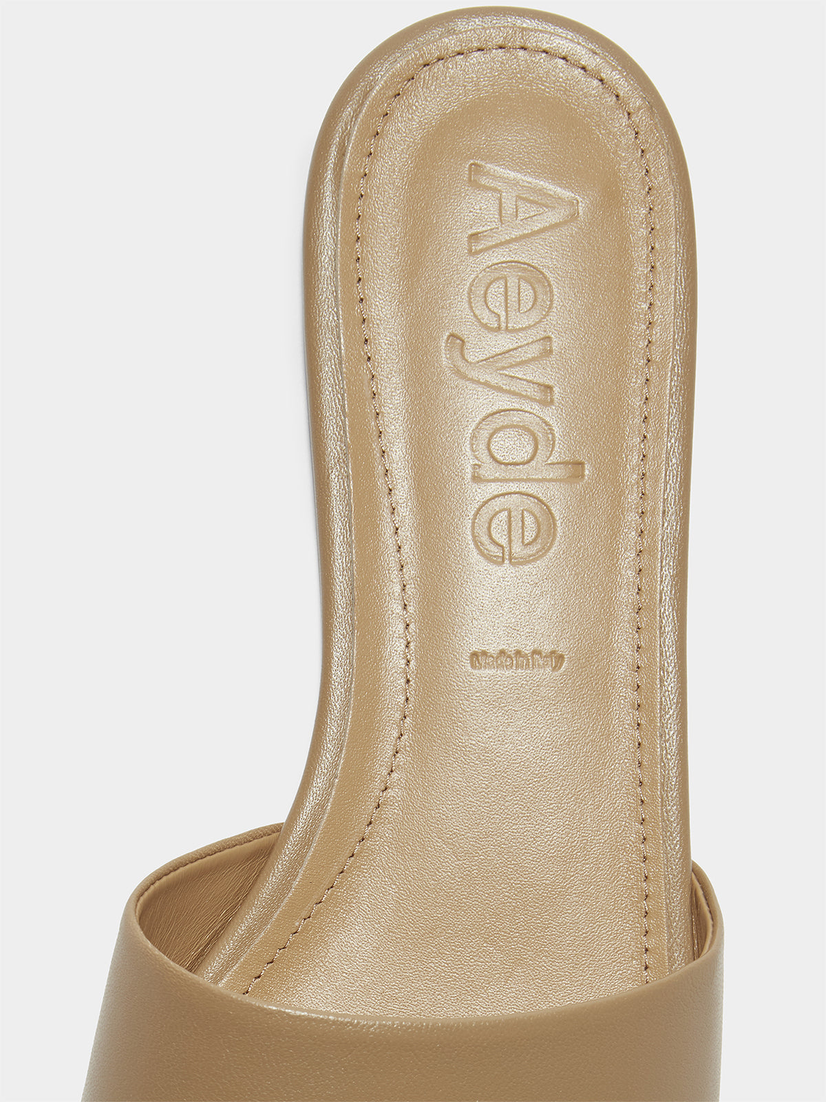 Aeyde | ANNA Hazelnut Leather Flat Slide