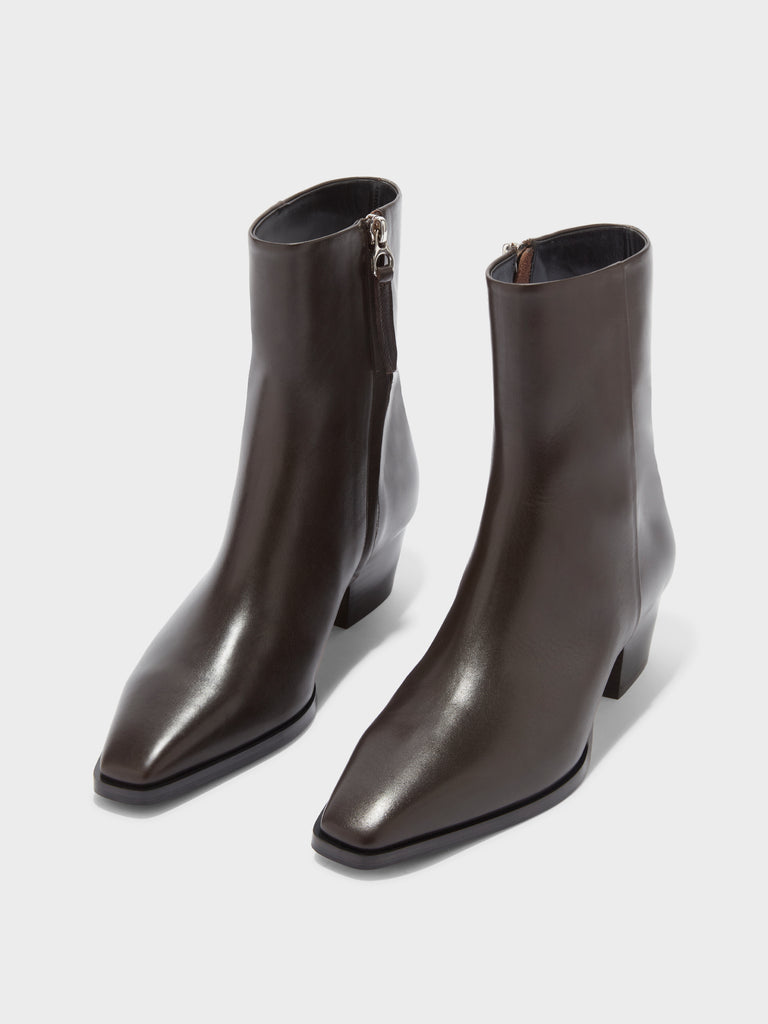Baba Leather Ankle Boots | Moka Calf