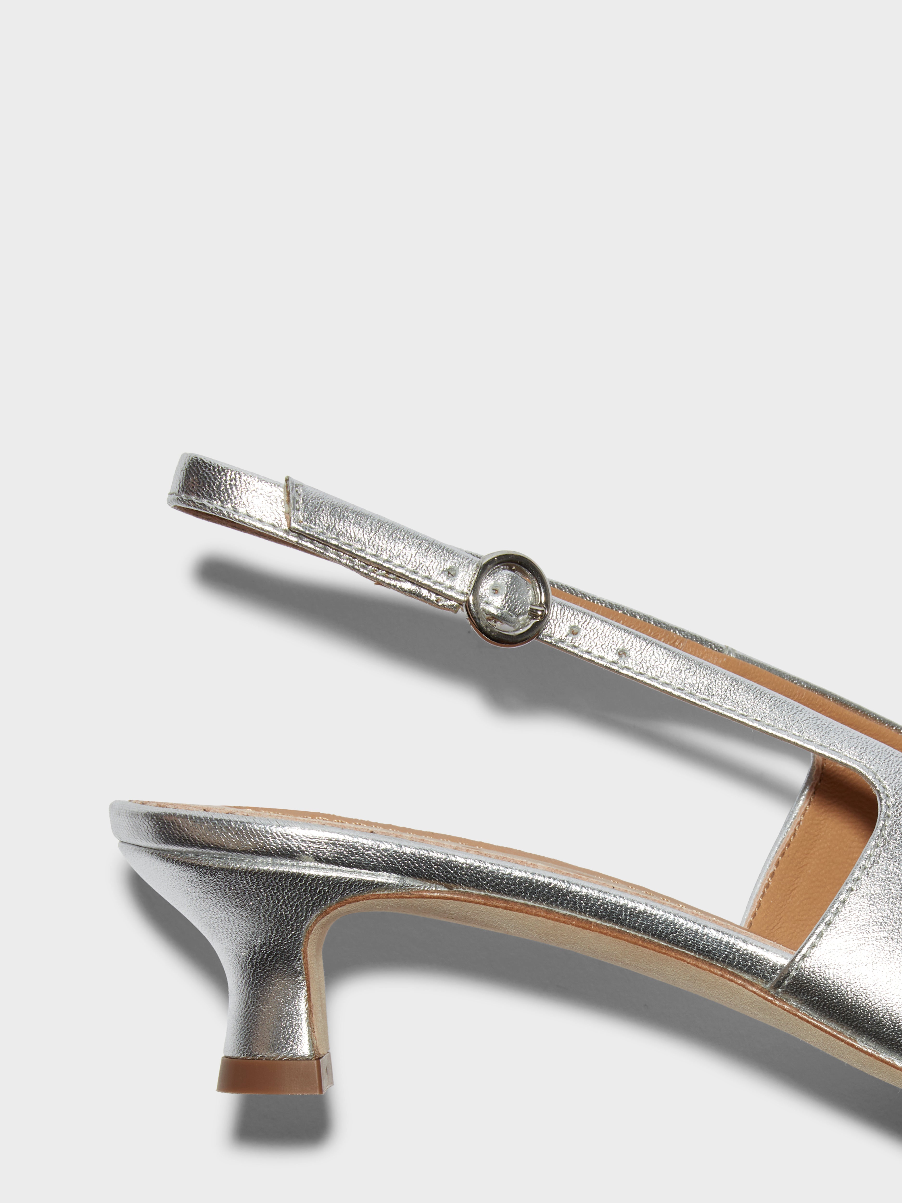 Aeyde | CATRINA Silver Kitten Heel Pump