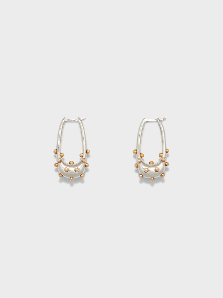 Elias Palladium and 18kt Gold-Plated Hoop Earrings – Aeyde