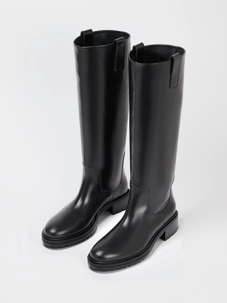 Aeyde | HENRY Black Knee-High Riding Boot