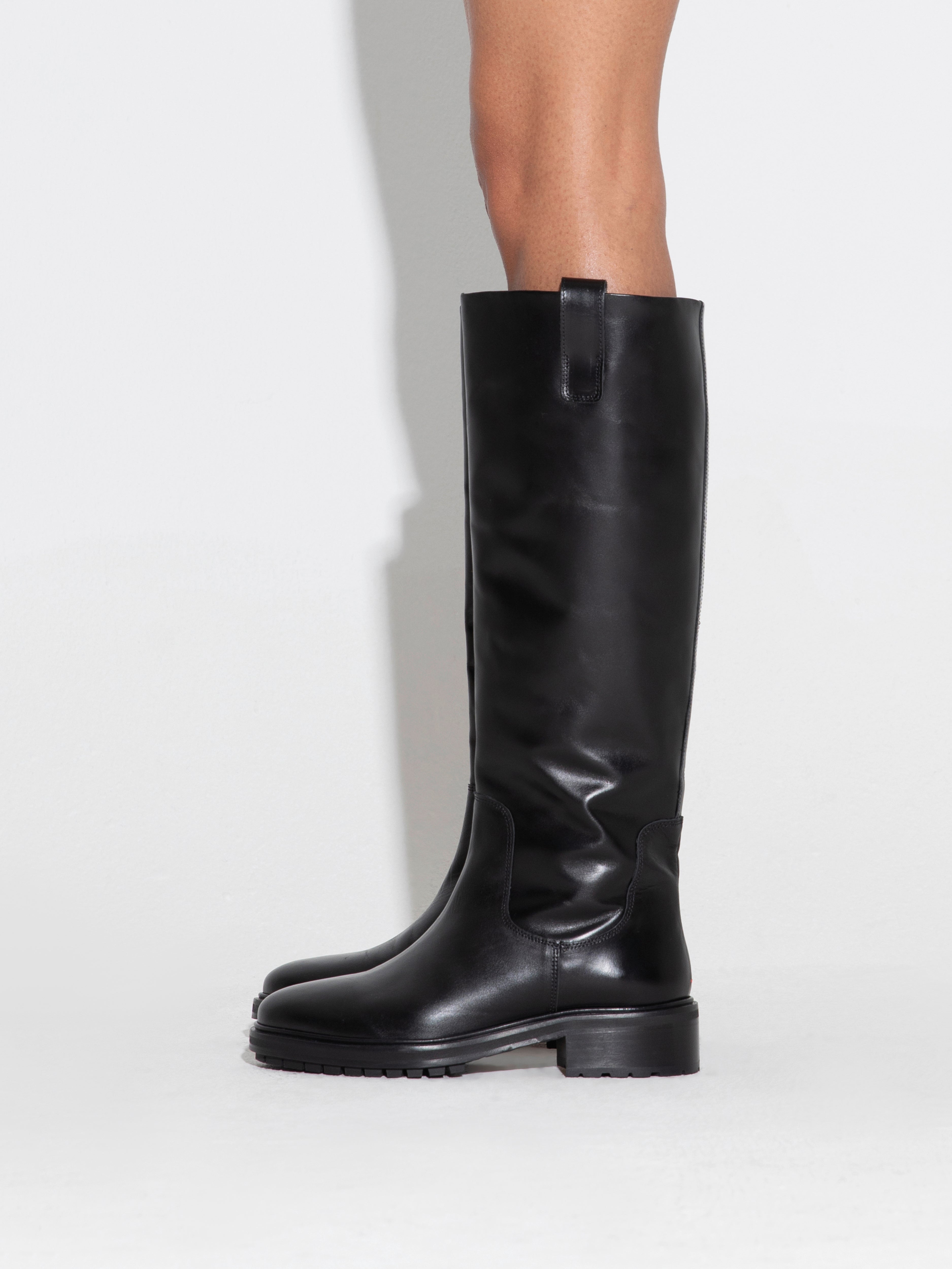 Aeyde | HENRY Black Knee-High Riding Boot