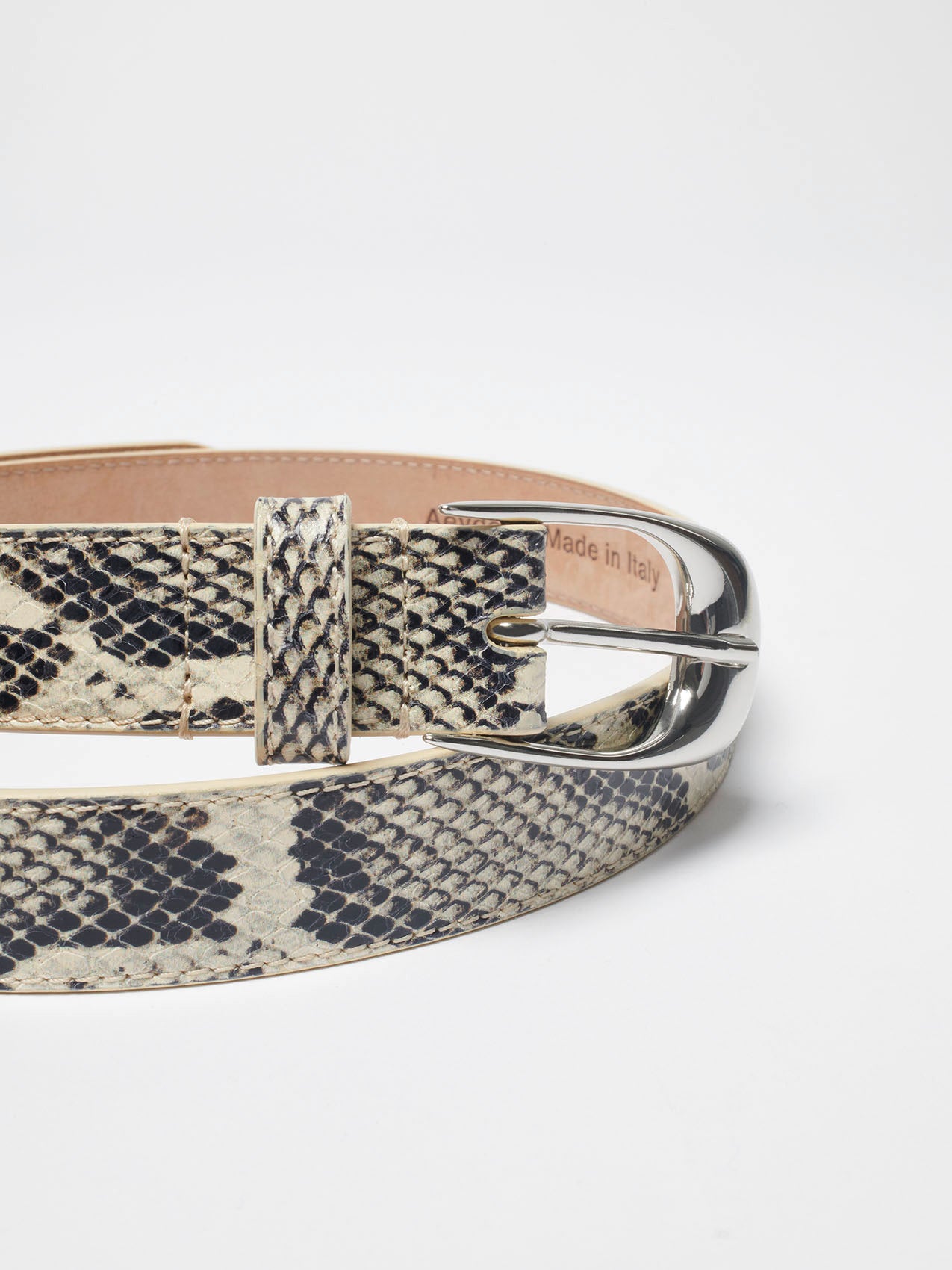 Aeyde | LEONA Creamy Snake Leather Belt