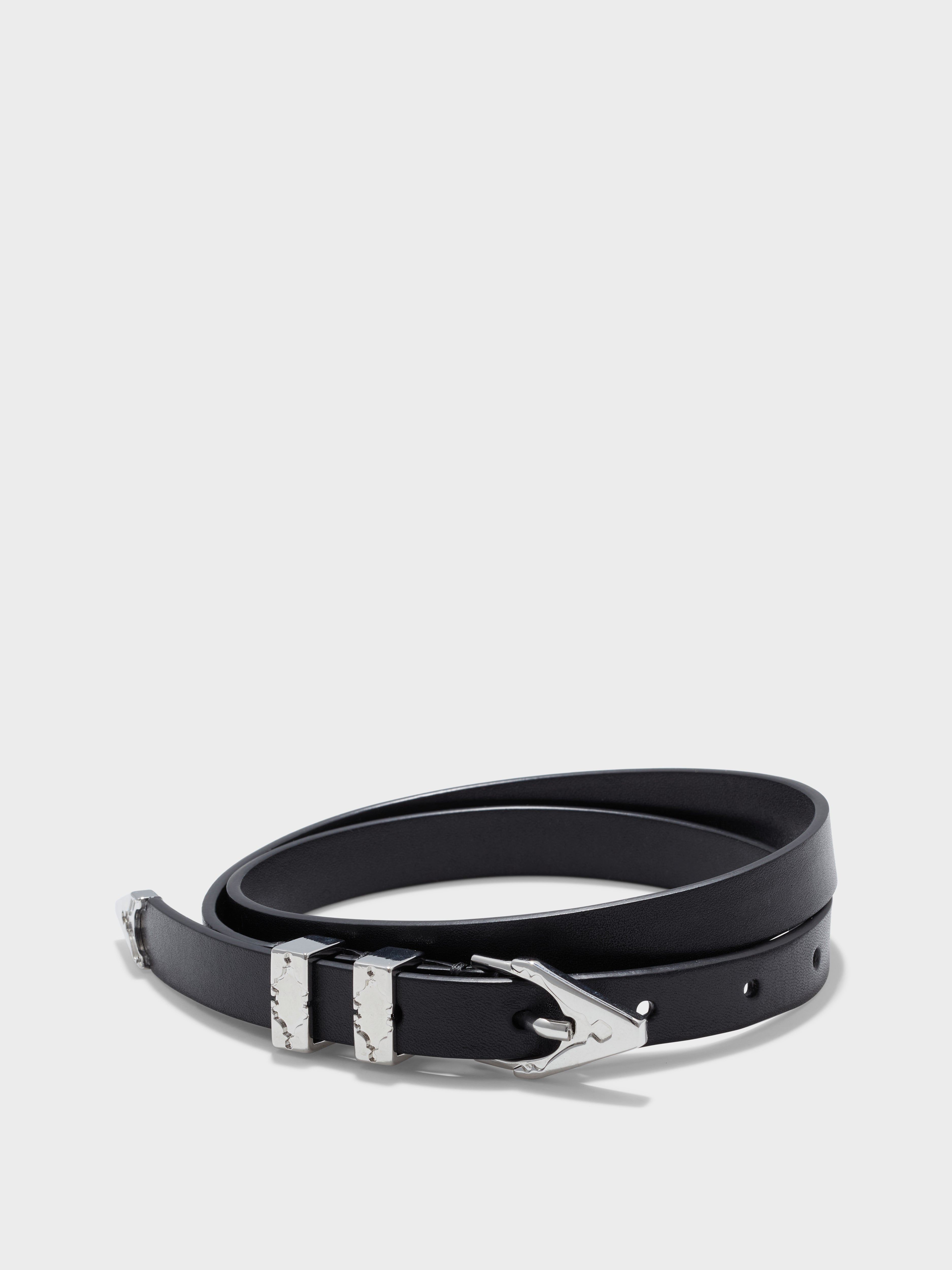 Aeyde | PRESLEY Black Silver Leather Belt