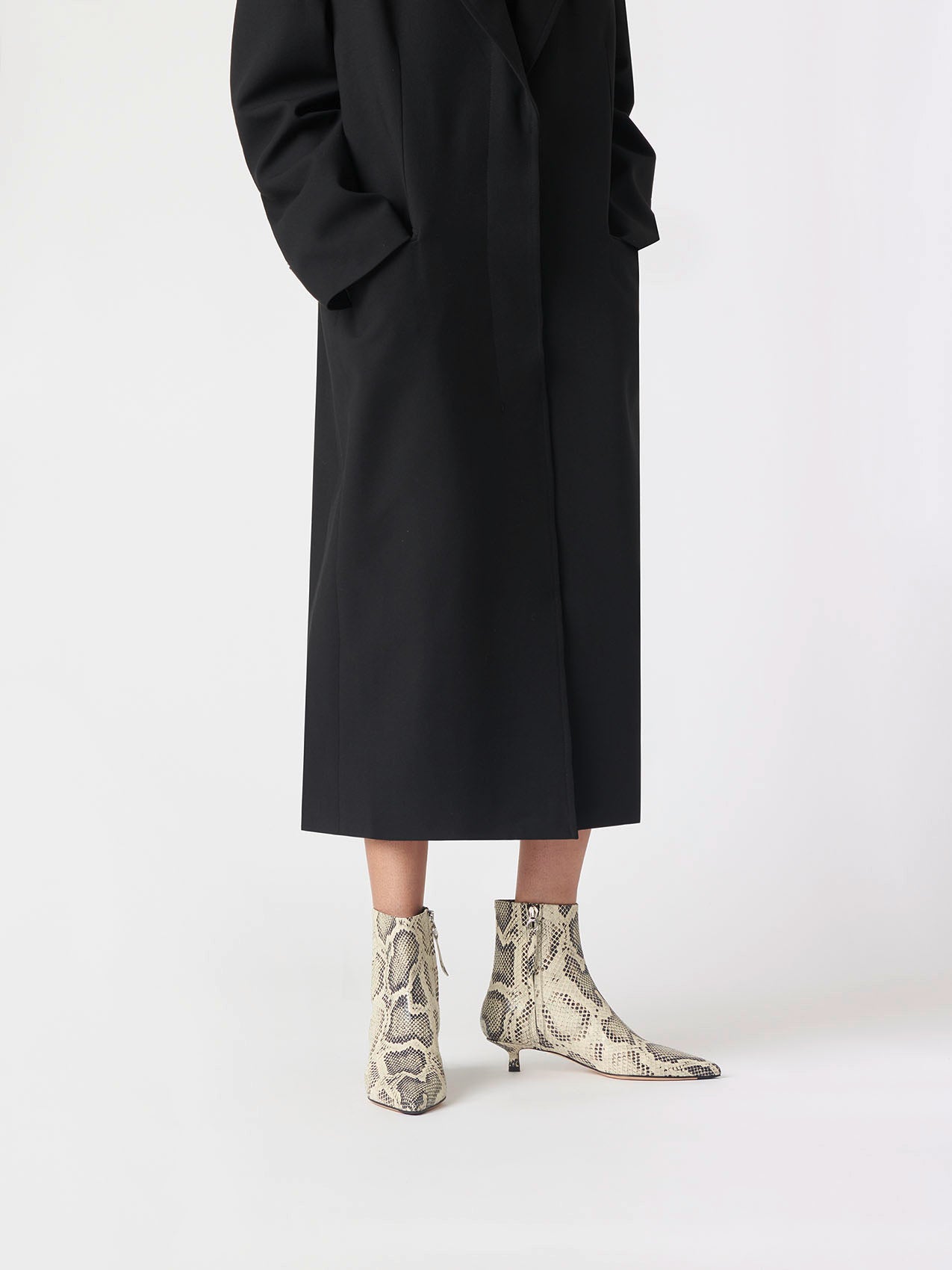 Aeyde | SOFIE Creamy Snake Leather Ankle Boot