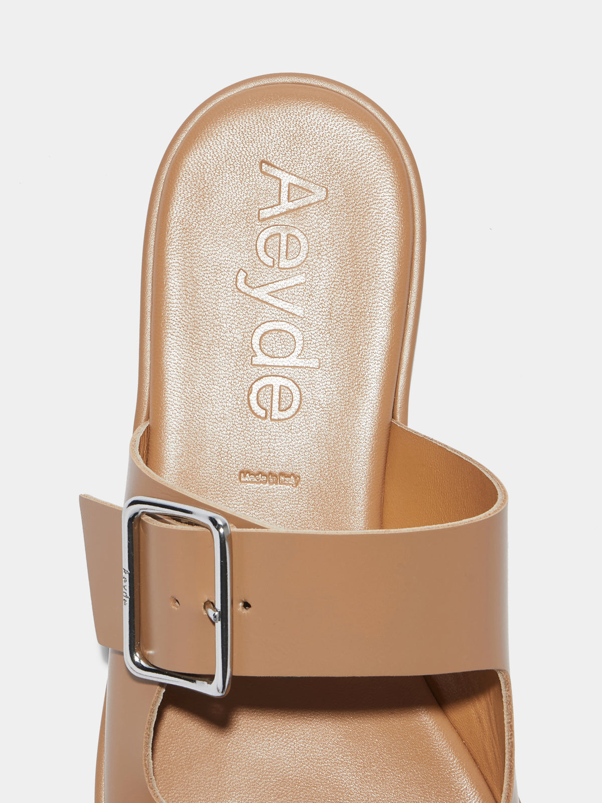 Aeyde | ANNA Hazelnut Leather Flat Slide