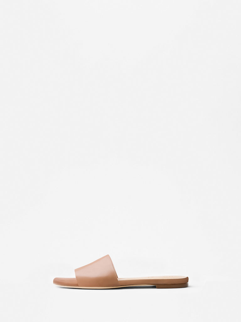 Aeyde | ANNA Hazelnut Leather Flat Slide