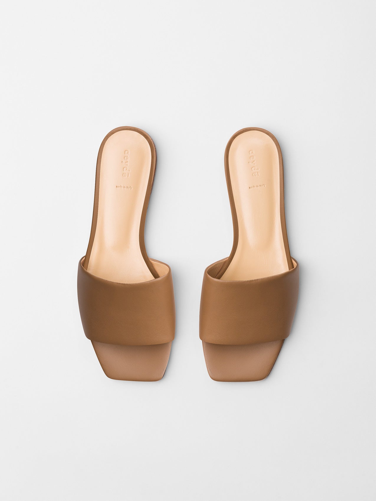 Aeyde | ANNA Hazelnut Leather Flat Slide